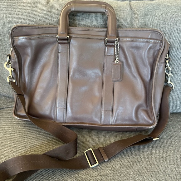 Coach | Bags | Coach Embassy Dark Brown Leather Briefcase | Poshmark